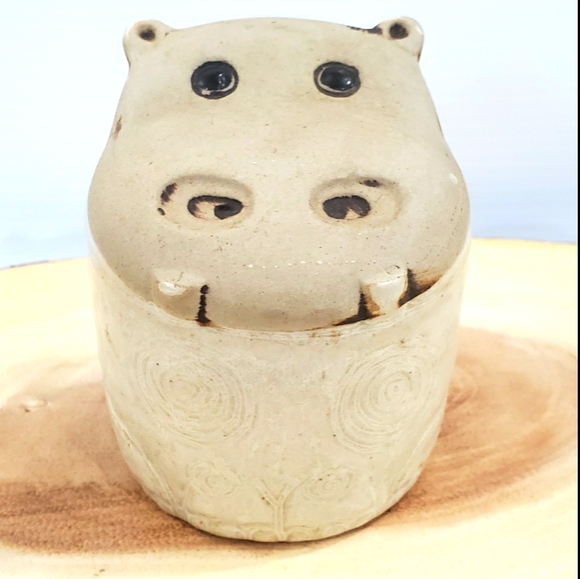 Accents | Vintage Pottery Stone Hippo Bank | Poshmark